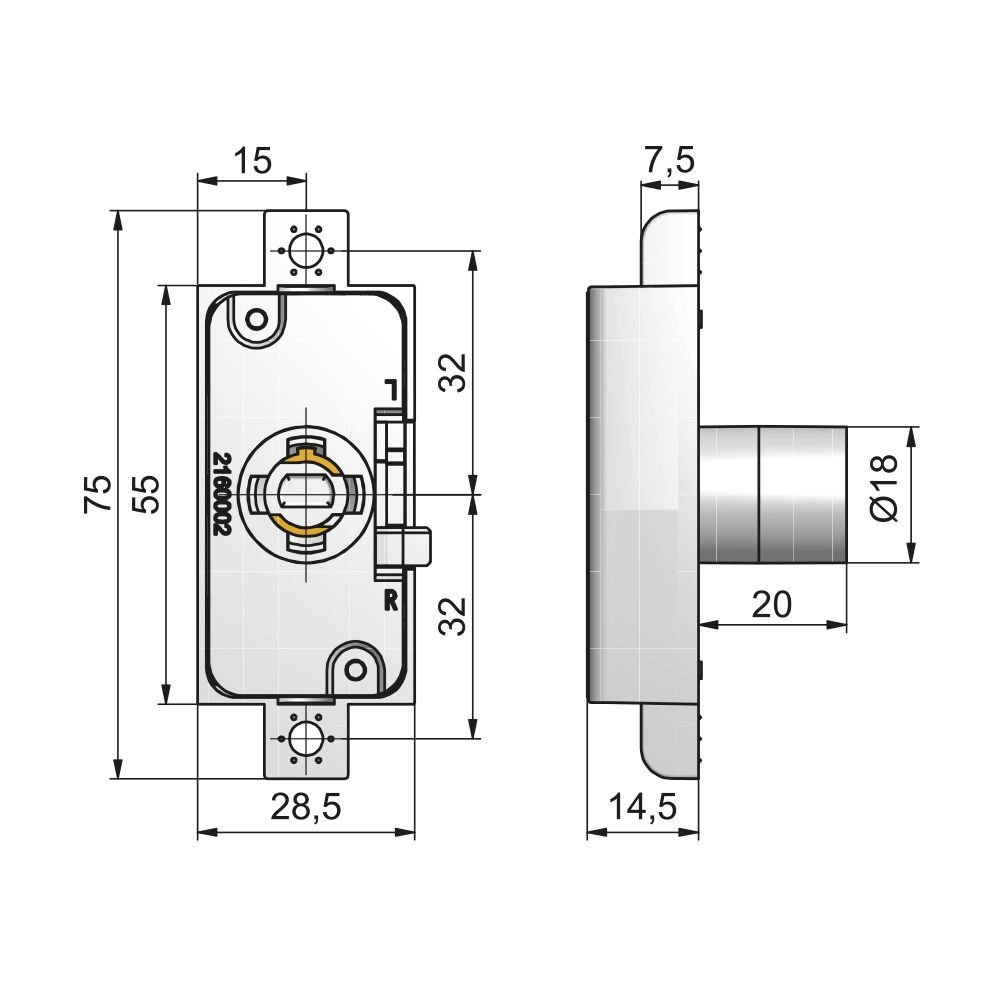 HUWIL Drehstangenschloss Typ 750 - Möbelschlösser - Schlösser - Sicherheitstechnik Shop