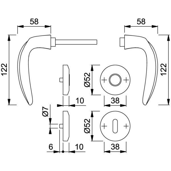 HOPPE Atlanta Rosetten-Garnitur M1530/23KV/23KVS - Türbeschläge ...