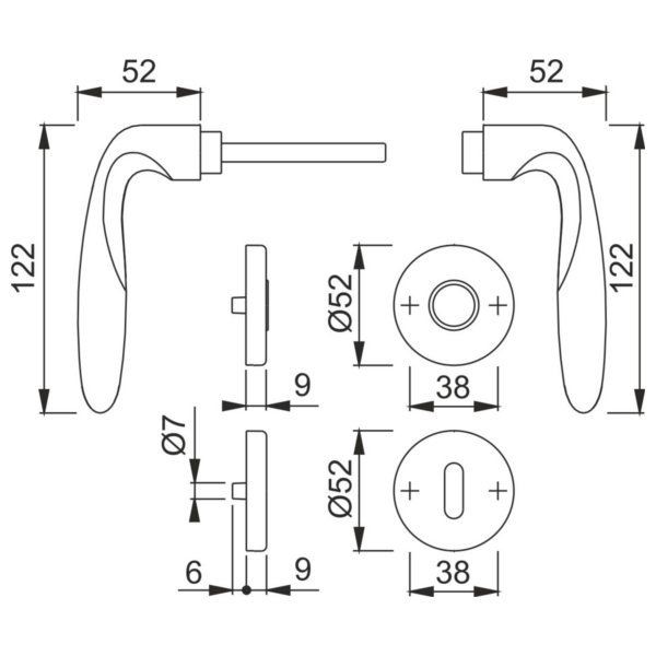 HOPPE Verona Rosetten-Garnitur M151/42KV/42KVS - Türbeschläge ...