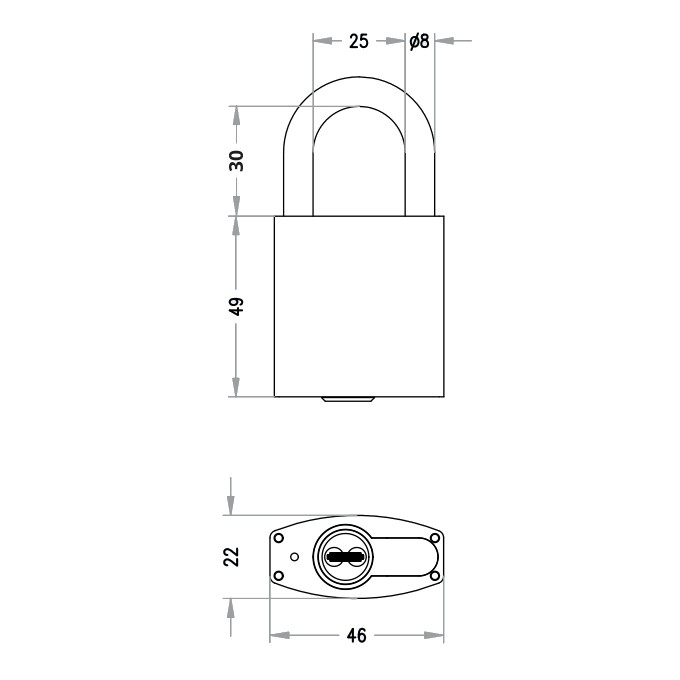 EVVA 4KS Vorhangschloss HPM - Vorhangschlösser - Schlösser - Sicherheitstechnik Shop